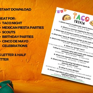 Taco Trivia, Mexican Party Games, Taco Party Games, Fiesta Games ...