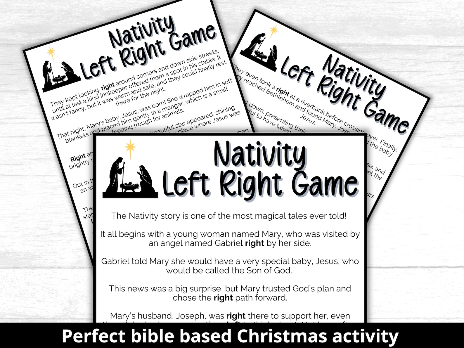 Nativity Story Left Right Game Nativity, Left Right Christmas Game ...