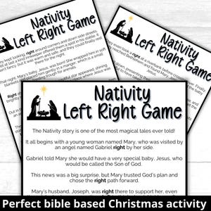 Nativity Story Left Right Game Nativity, Left Right Christmas Game ...