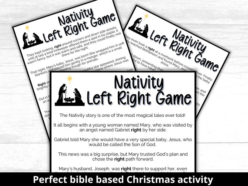 Nativity Story Left Right Game Nativity, Left Right Christmas Game ...