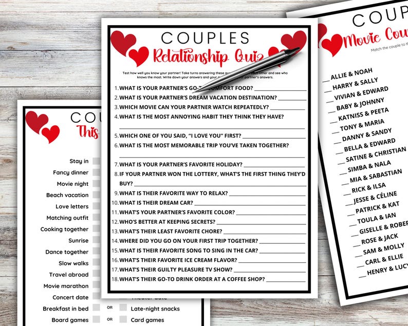 Couples Games Printable Date Night Games for Adults, Clean Couples Games, Couple Game Bundle ...