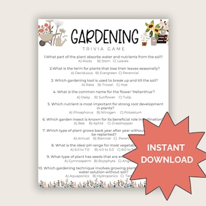 Gardening Trivia Game Printable | Gardening Trivia | Gardening Trivia ...