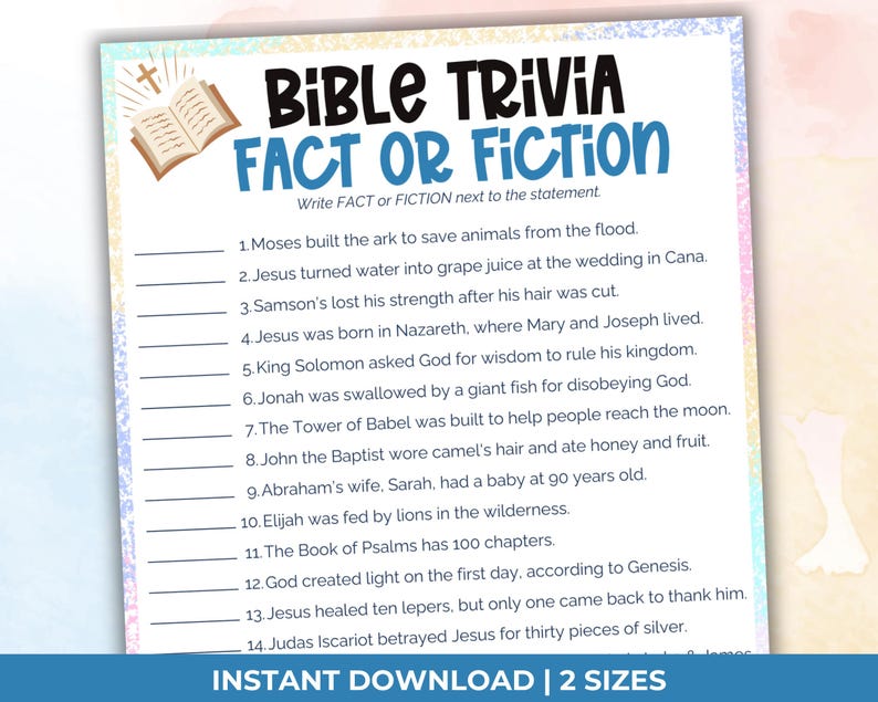 Bible Retreat Games, Youth Ministry Games, Bible Trivia Game, Church ...