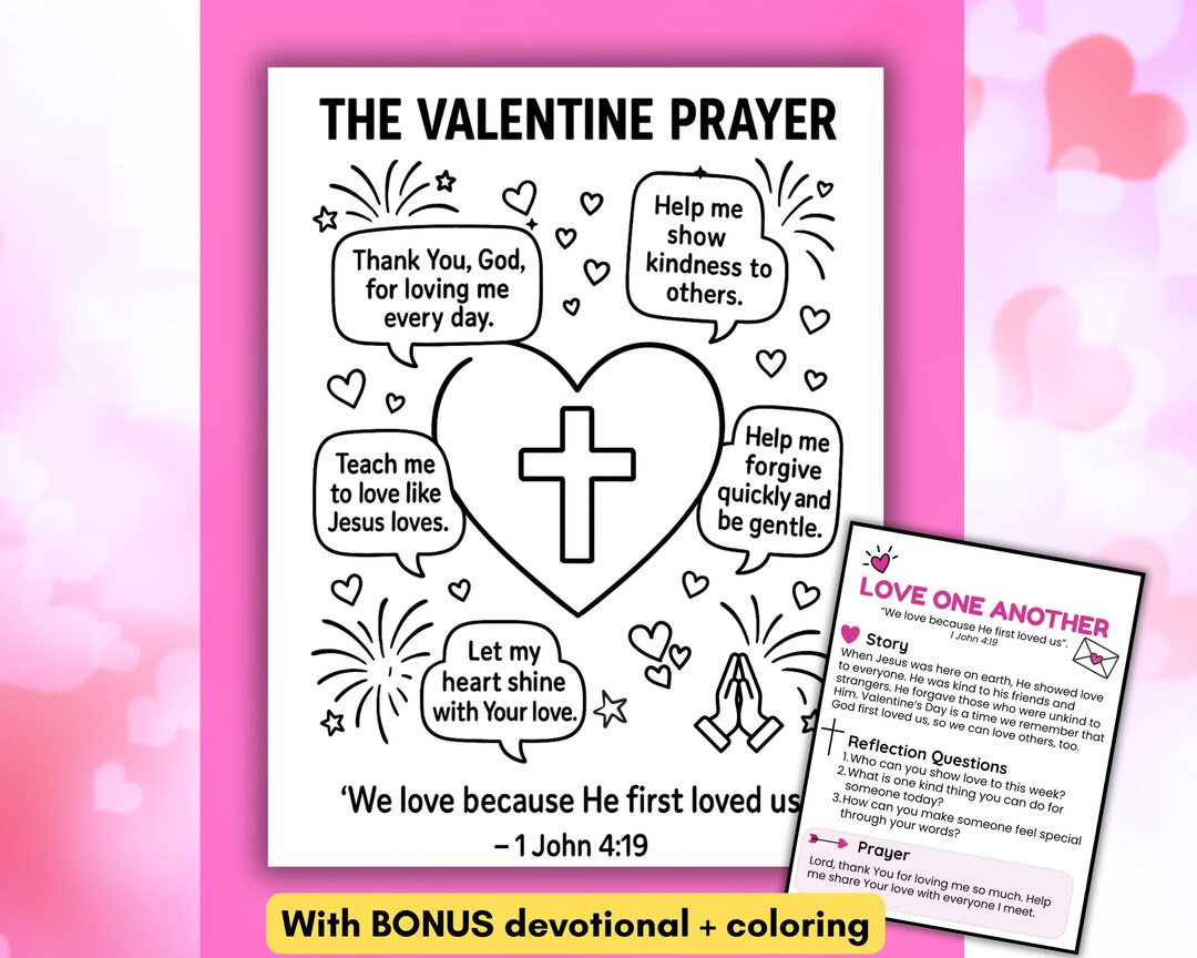 Valentines Sunday School Craft, Valentines Christian Preschool Coloring ...