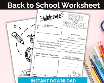 First Day of School Interview Printable Keepsake - Etsy