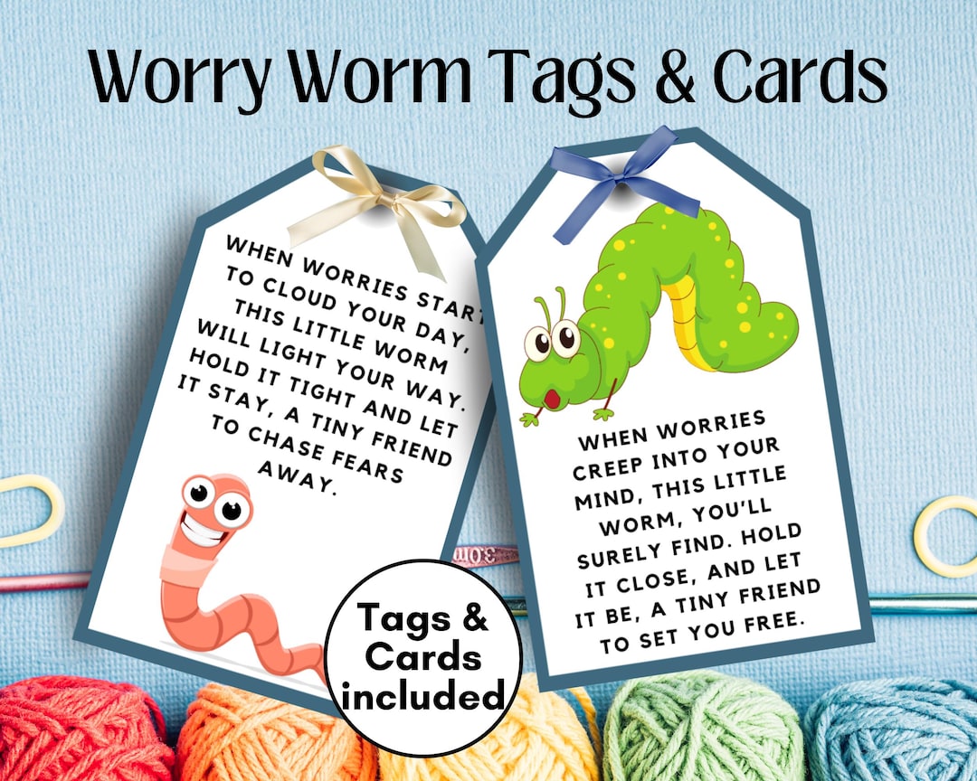 Worry Worm Poem Tag Printable Tag Worry Worm Tag Worry Worm Printable ...