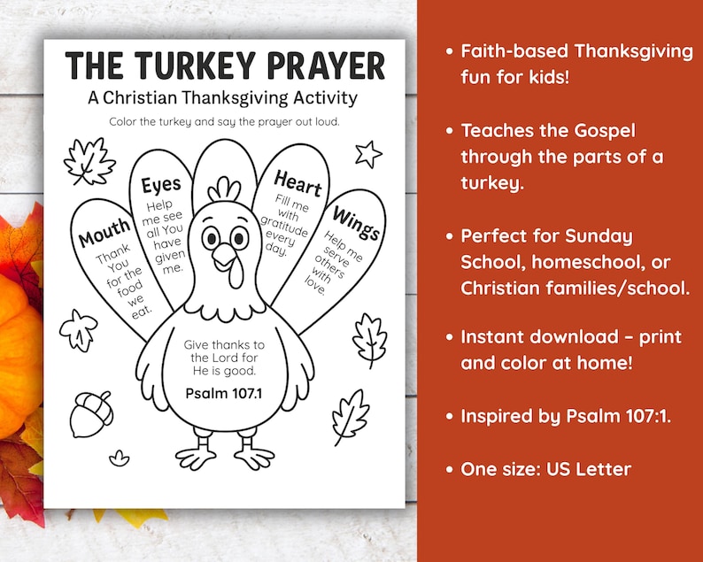 Thanksgiving Christian Preschool Craft, Turkey Prayer Craft ...