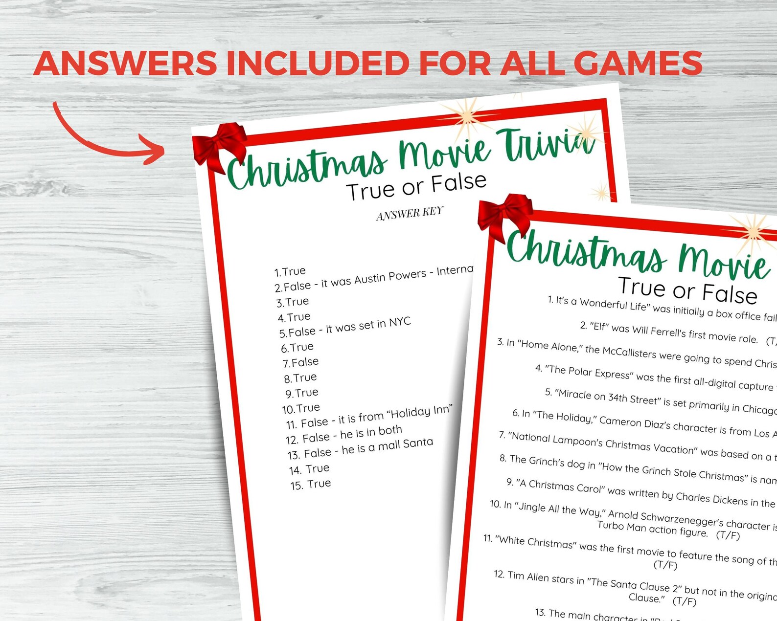 Christmas Movie Trivia Game, Holiday Movie Trivia Games, Christmas ...