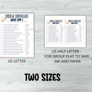 Bible Riddles Who Am I Bible Game, Bible Trivia, Sunday School Games ...