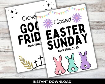 Good Friday Closed Printable Sign, Closed on Good Friday Sign, Store ...