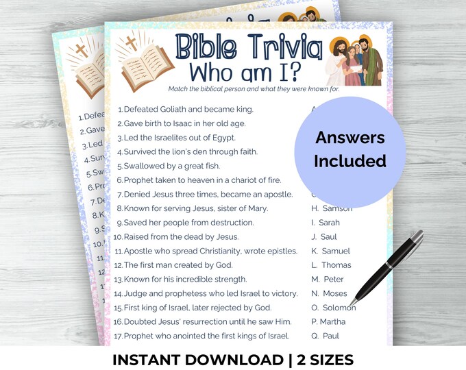 Bible Games, Bible Riddles, Bible Who Am I Riddles, Sunday School Games ...