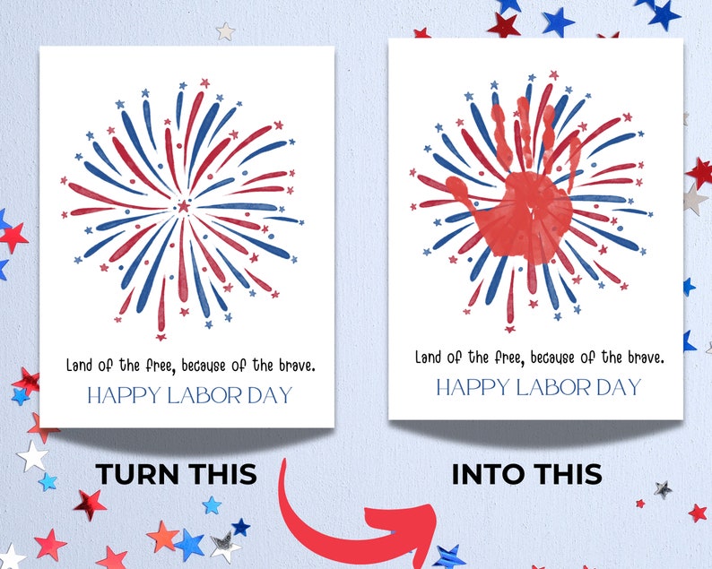 Labor Day Handprint Art Labor Day Printable Activities Craft for Labor ...