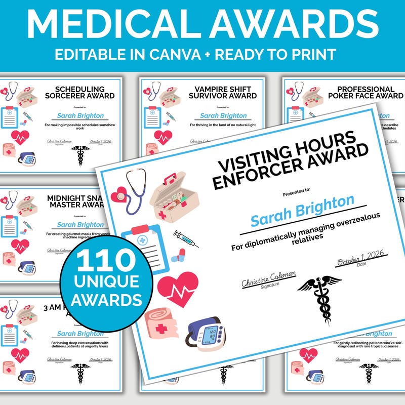 Funny Healthcare Appreciation Awards - Etsy