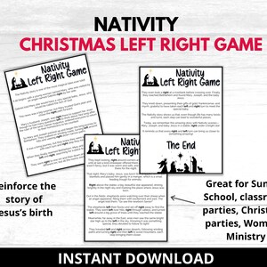 Nativity Story Left Right Game Nativity, Left Right Christmas Game ...