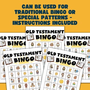 Old Testament Bible Bingo, Bible Character Bingo, Bible Games for Kids ...