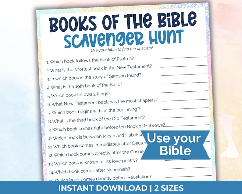 Bible Scavenger Hunt Bible Trivia, Womens Retreat Games, Scripture ...