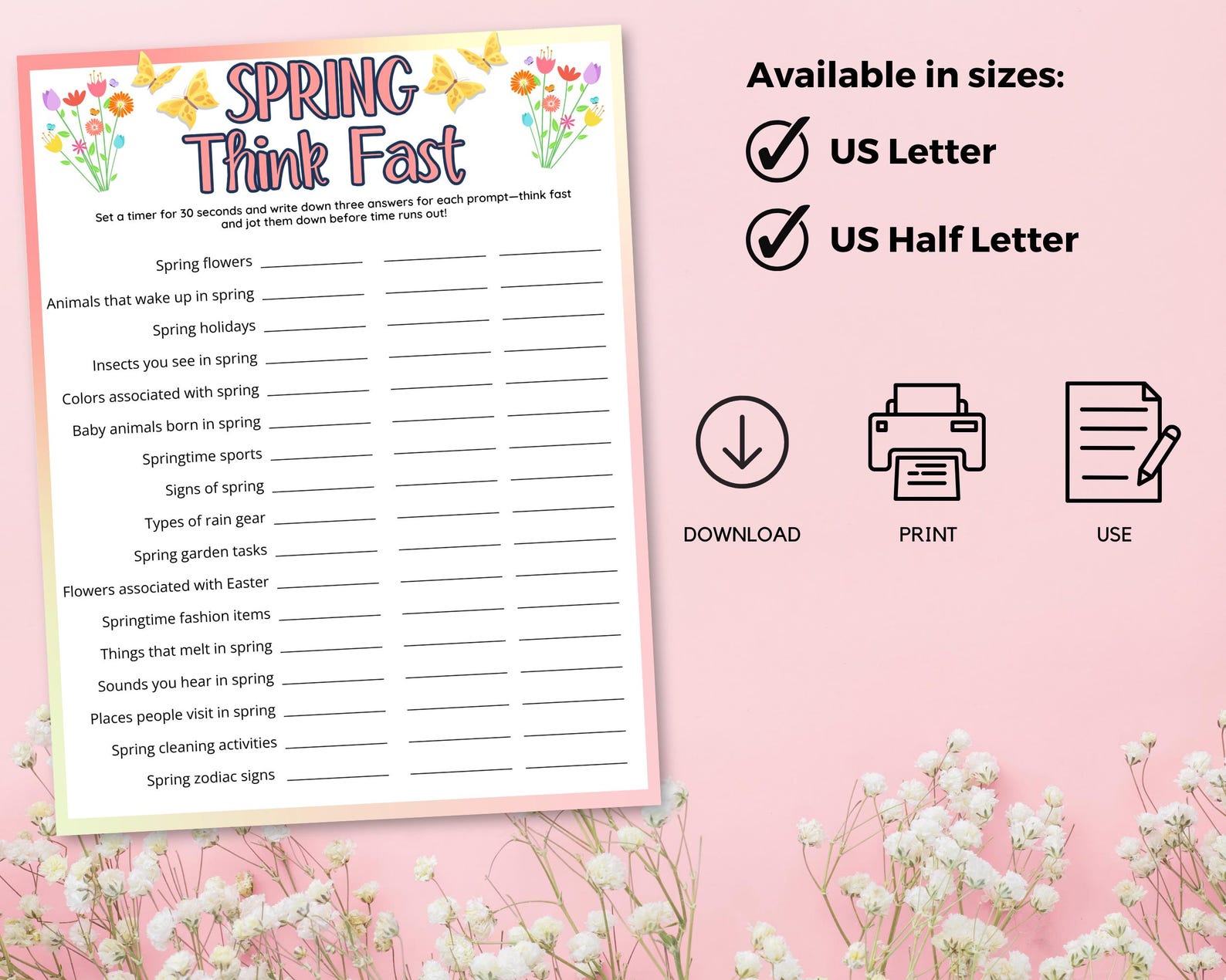 Spring Trivia Games, Spring Word Games, Seniors Spring Games, Spring ...