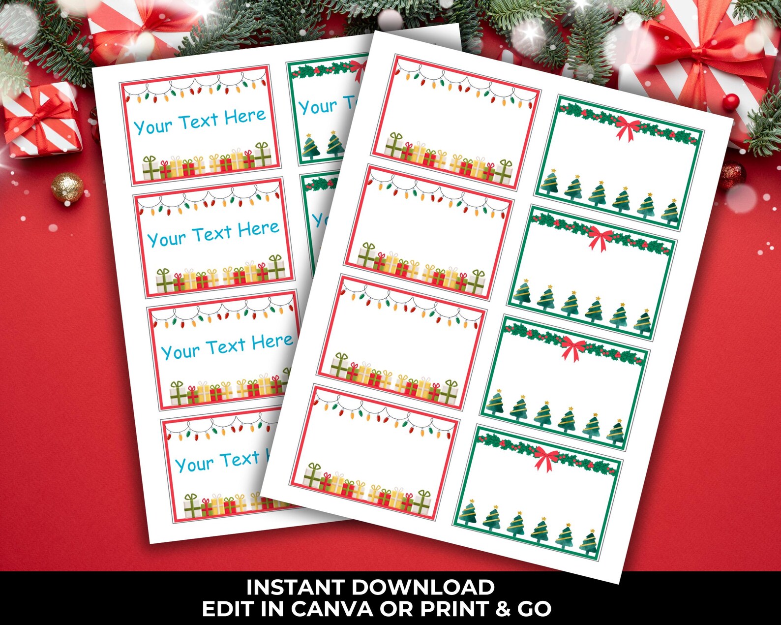 Editable Christmas Name Labels, Christmas Name Tags, DIY Christmas ...