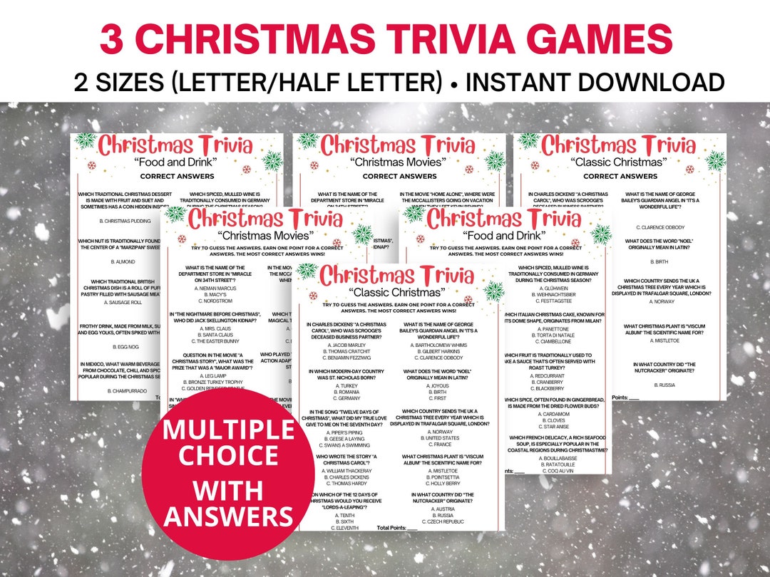 Christmas Trivia and Answer Key Christmas Trivia Games Christmas Trivia ...
