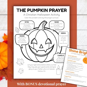 Pumpkin Prayer Craft, Christian Halloween Pumpkin Carving, Sunday ...