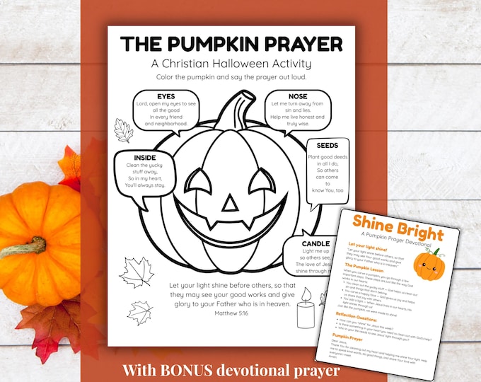 Pumpkin Prayer Printable & Pumpkin Gospel Plan of Salvation, Kids ...