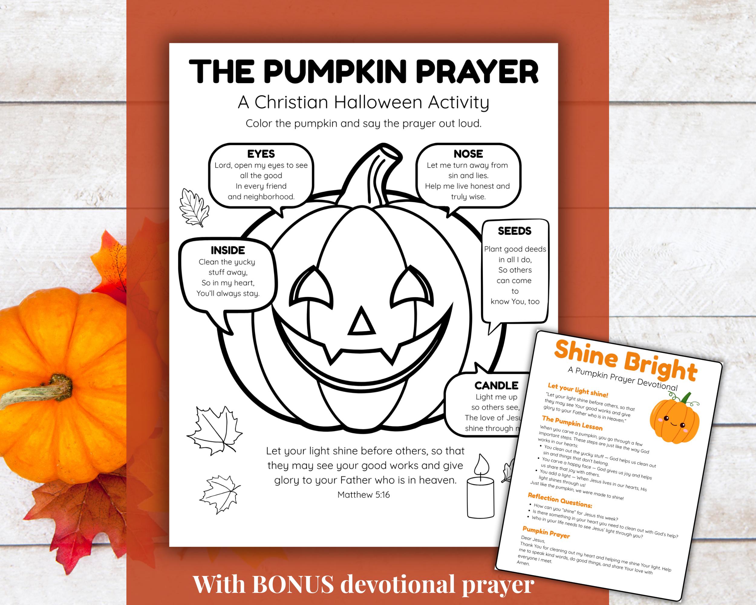 Pumpkin Prayer Craft, Christian Halloween Pumpkin Carving, Sunday ...
