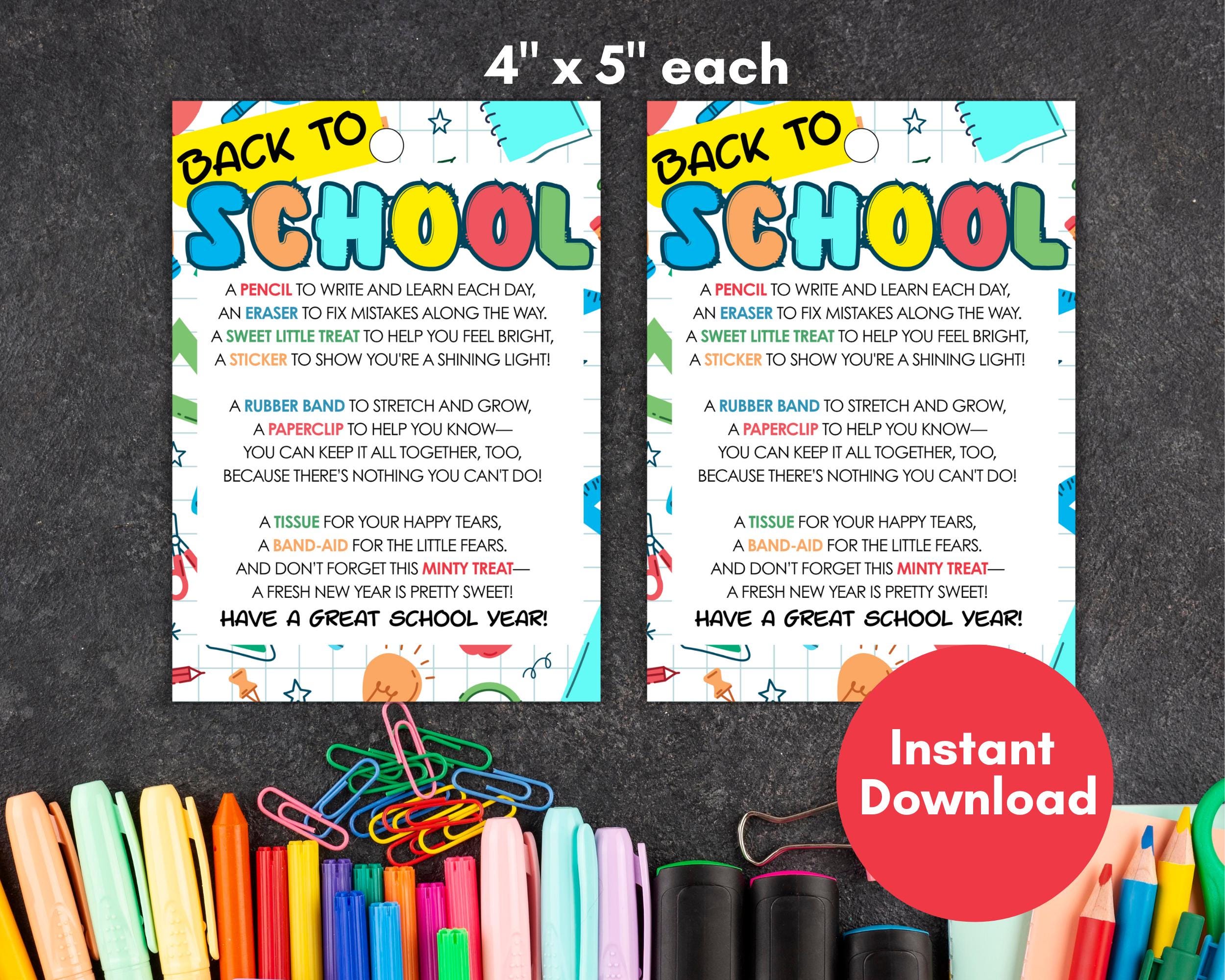Printable Back to School Survival Kit, Student Survival Kit, School ...