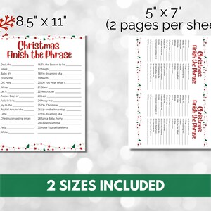 Christmas Finish the Phrase, Christmas Party Game, Christmas Party ...