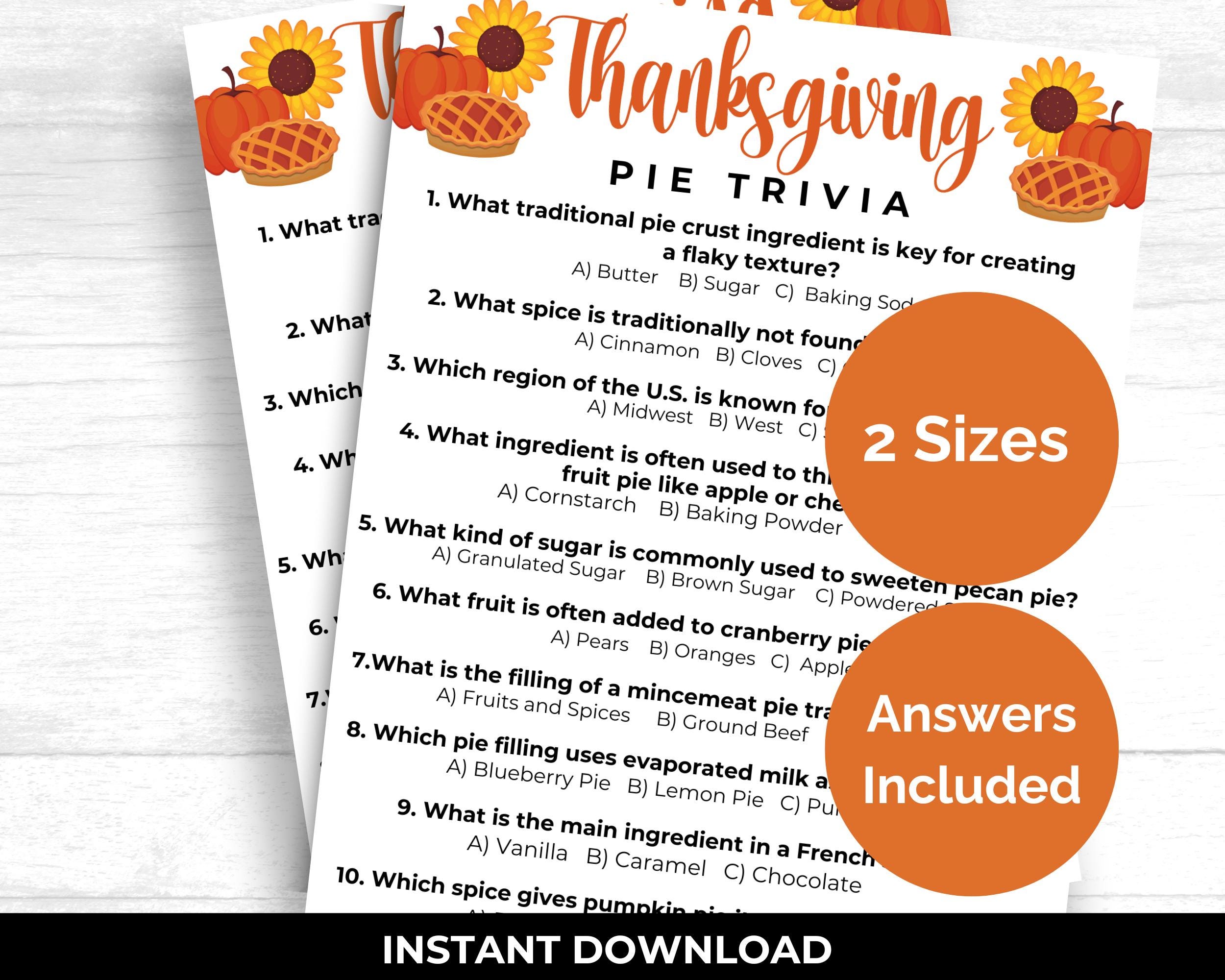 Thanksgiving Day Trivia | Thanksgiving Games | Thanksgiving Trivia for ...