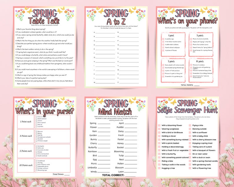 Spring Trivia Games, Spring Word Games, Seniors Spring Games, Spring ...