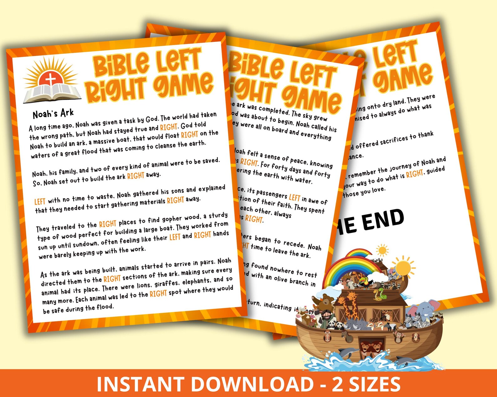 Left and Right Bible Game, Bible Left Right Game, Church Left Right ...