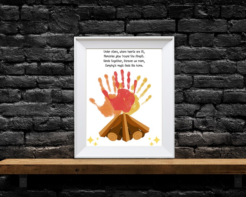 Campfire Handprint Printable | Camping Handprint Art | Campfire Art ...