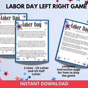 Labor Day Left Right Game Printable Patriotic Games - Etsy