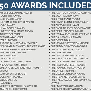 Work Superlatives, Fun Employee Awards, Funny Office Awards, Employee ...