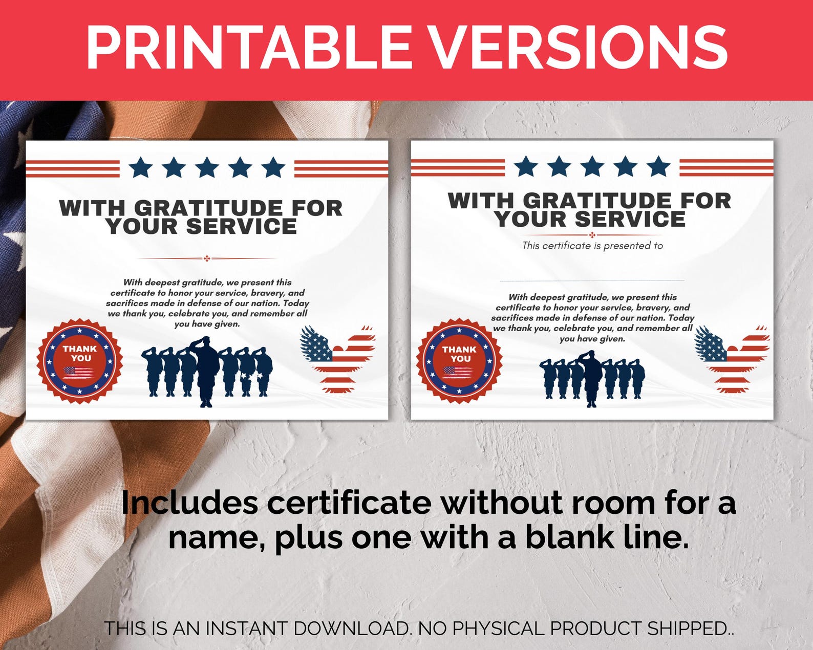 Certification of Appreciation Veterans Day, Thank a Veteran, Veterans ...