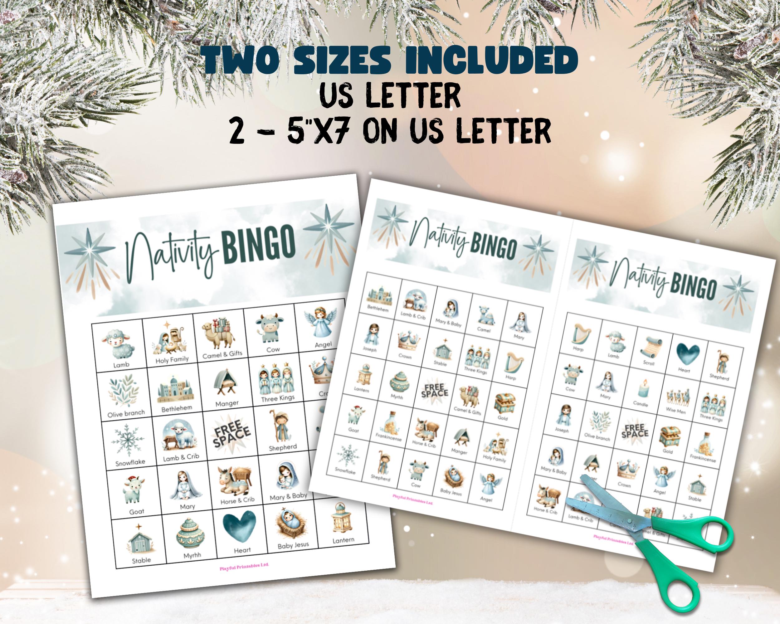 Nativity Bingo, Bible Bingo, Religious Christmas Bingo Cards, Sunday ...