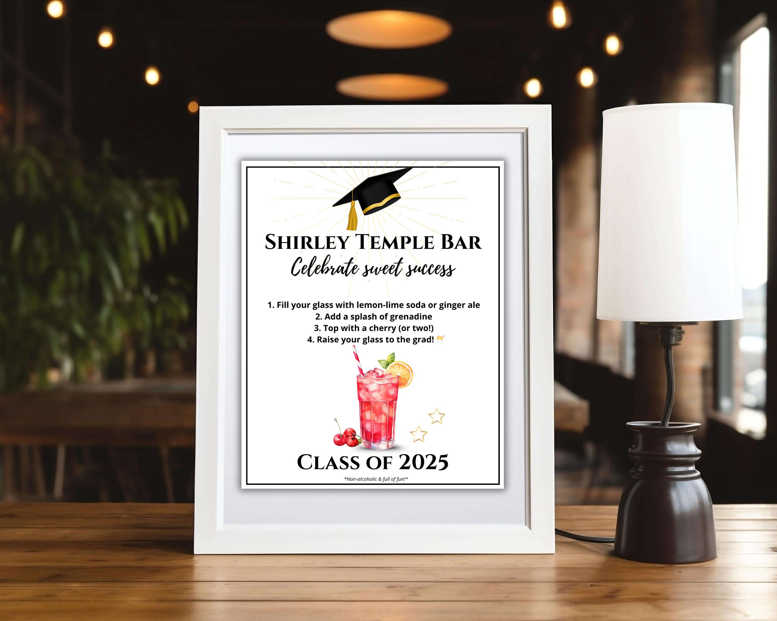 Graduation Shirley Temple Bar Sign, Shirley Temple Drink, Soda Bar Sign ...