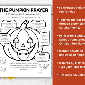 Pumpkin Prayer Craft, Christian Halloween Pumpkin Carving, Sunday ...