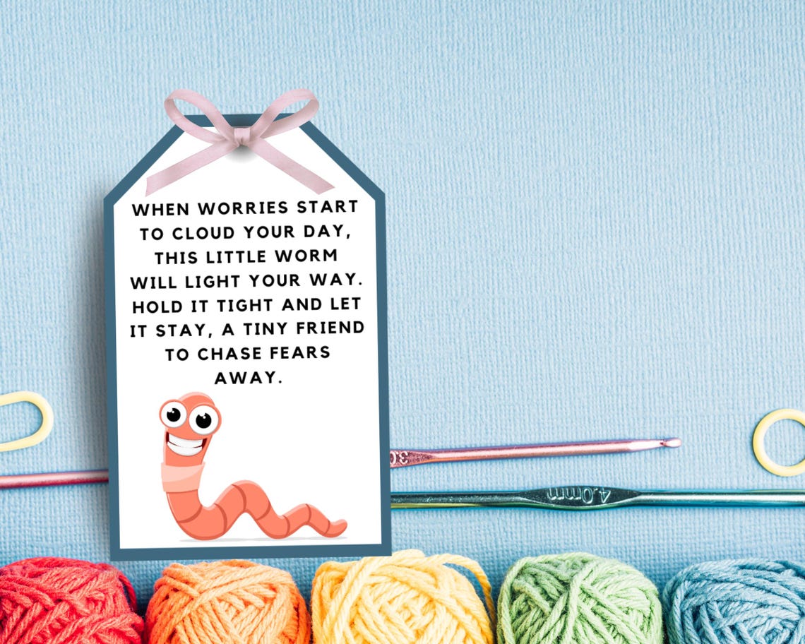 Worry Worm Poem Tag Printable Tag Worry Worm Tag Worry Worm Printable ...
