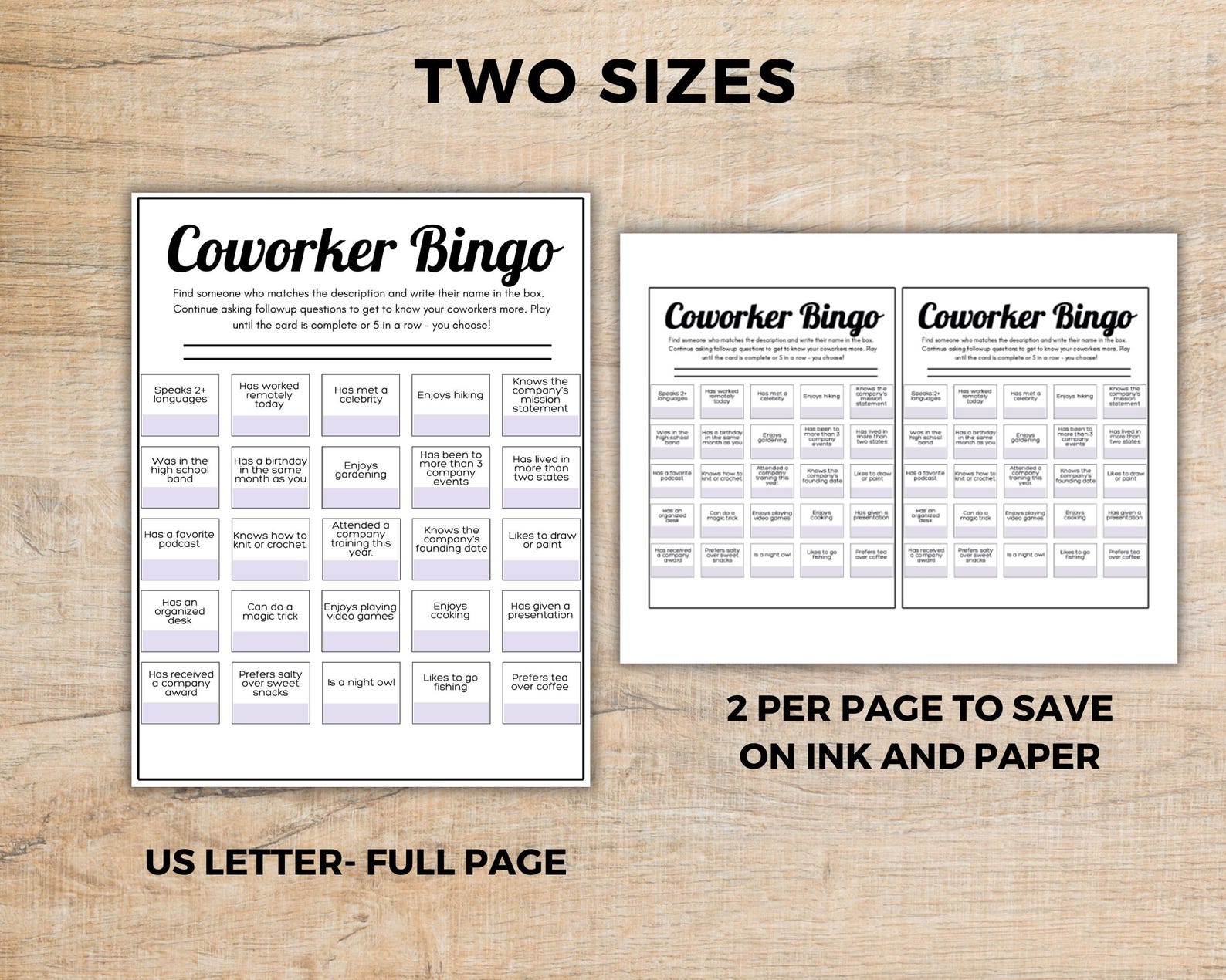 Employee Bingo, Networking Bingo, Coworker Bingo, Icebreaker Game, Team ...