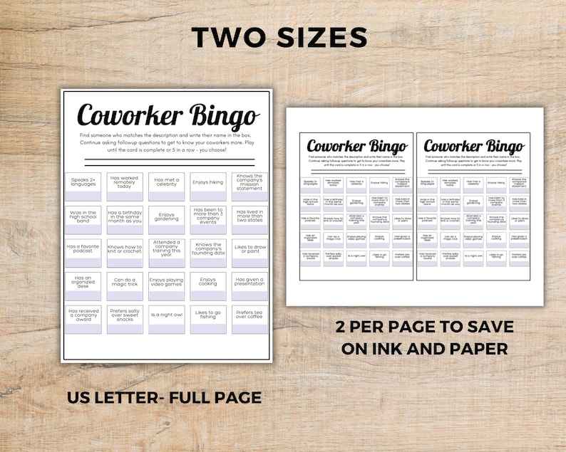 Employee Bingo, Networking Bingo, Coworker Bingo, Icebreaker Game, Team ...