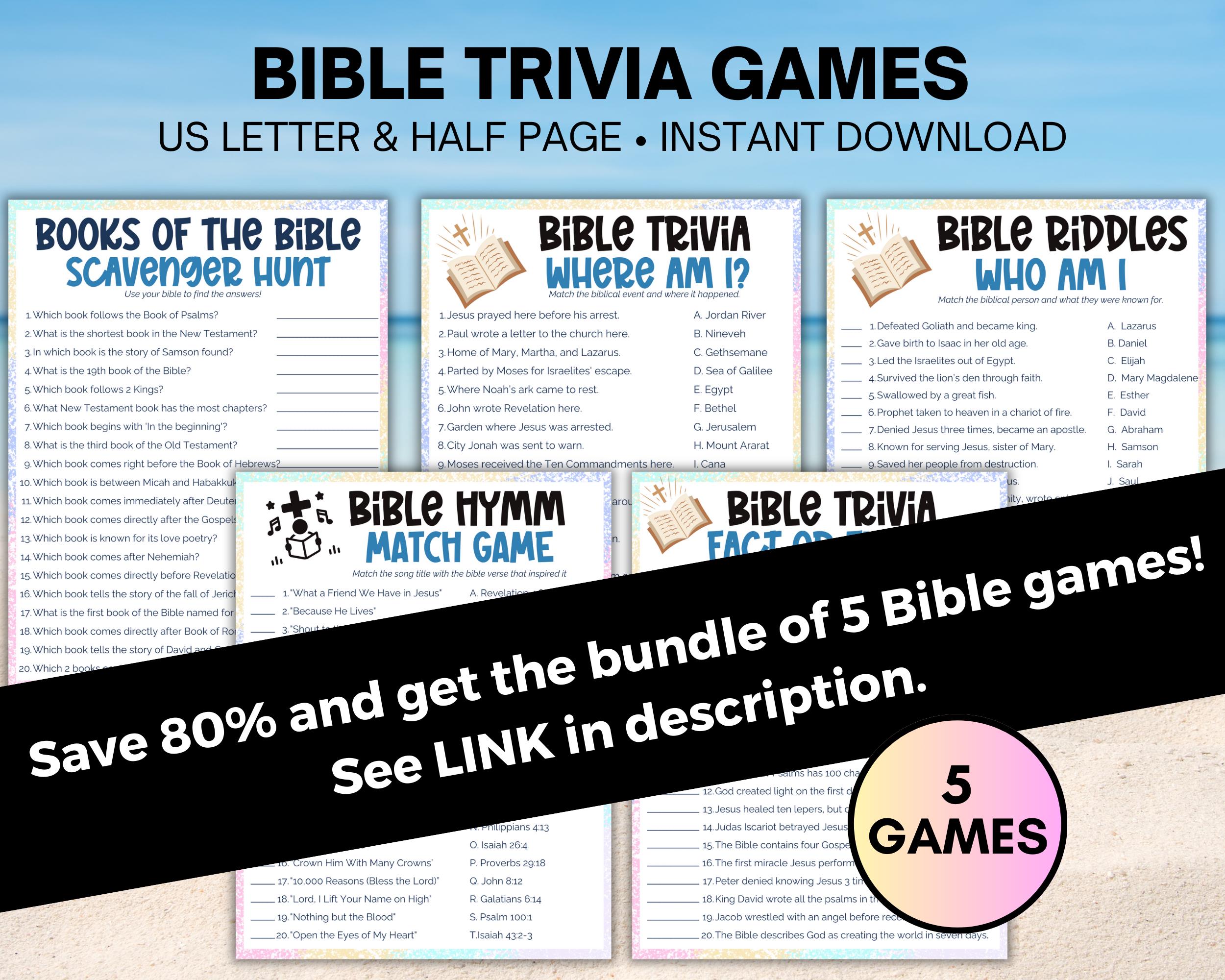 Bible Scavenger Hunt Bible Trivia, Womens Retreat Games, Scripture ...