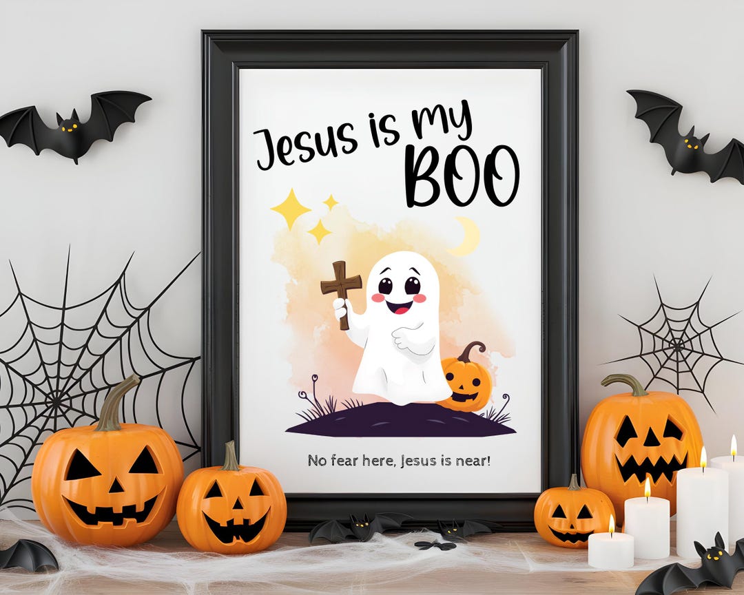 Christian Halloween Designs, Jesus Christian Halloween Sign, Faith Wall ...