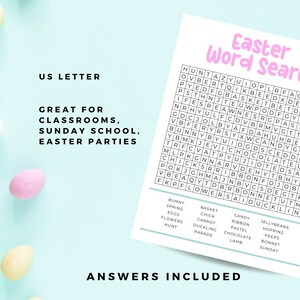 Kids Easter Wordsearch | Easter Printable Game | Easter Word Search for ...