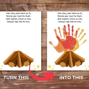 Campfire Handprint Printable | Camping Handprint Art | Campfire Art ...