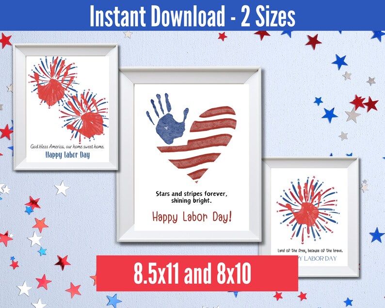 Labor Day Handprint Art Labor Day Printable Activities Craft for Labor ...