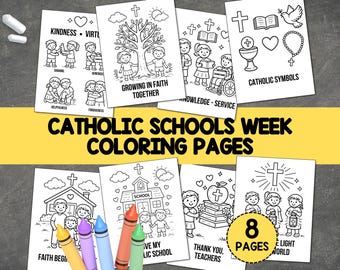 Catholic Schools Week Coloring Activity, Printable Kids Craft, Fun ...