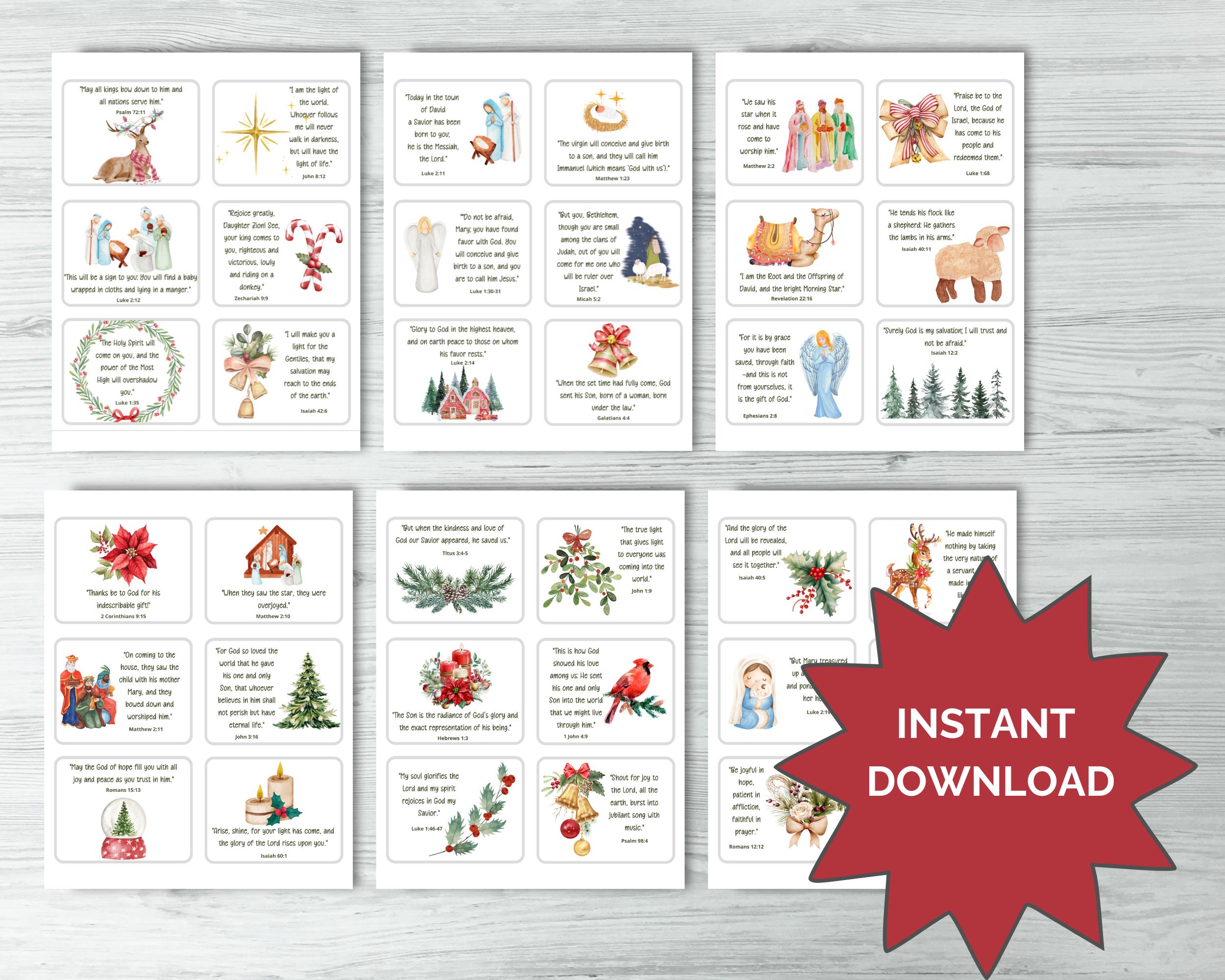 Christmas Bible Verse Printable Cards, Bible Tract Cards Christmas ...