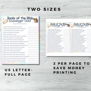 Books of the Bible Scavenger Hunt Bible Trivia Scavenger Hunt Bible ...