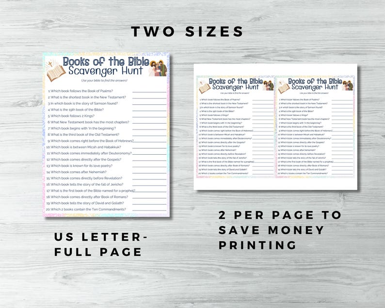 Books of the Bible Scavenger Hunt Bible Trivia Scavenger Hunt Bible ...